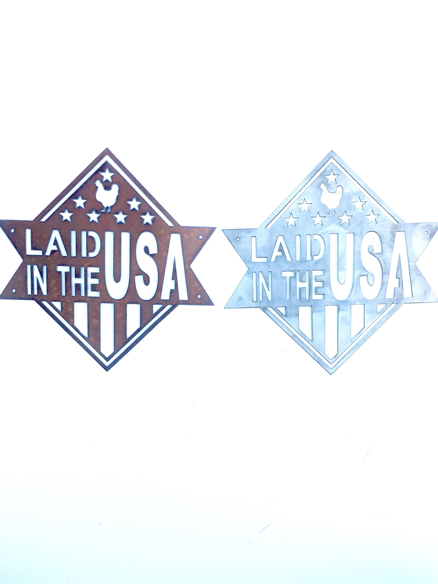 Diamond Banner Laid in the USA Metal Sign – Twisselman Trading Co