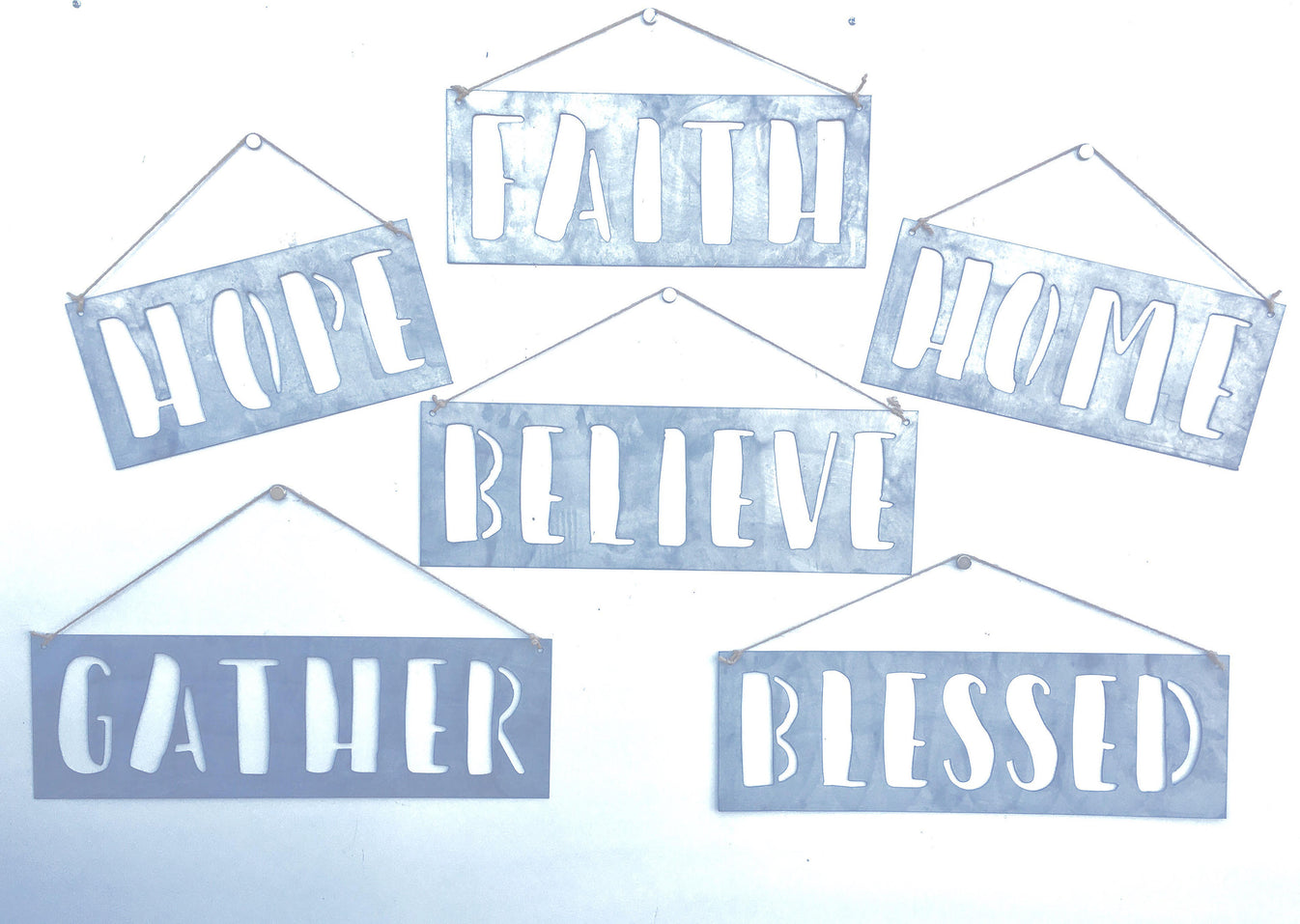 Galvanized Metal Words - Metal Word Art, Metal Inspirational Words, Ha ...