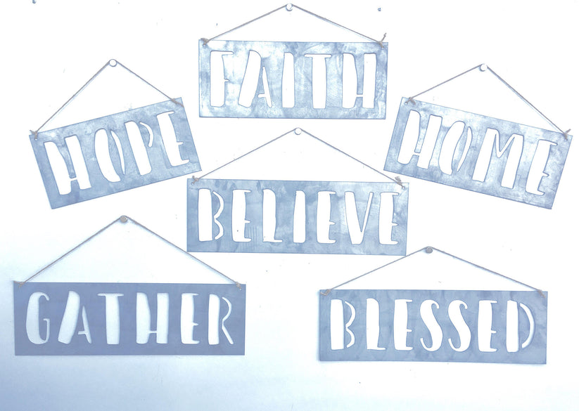 Galvanized Metal Words - Metal Word Art, Metal Inspirational Words, Ha ...
