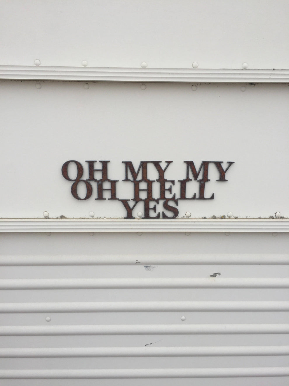 Oh My My Oh Hell Yes metal sign – Twisselman Trading Co