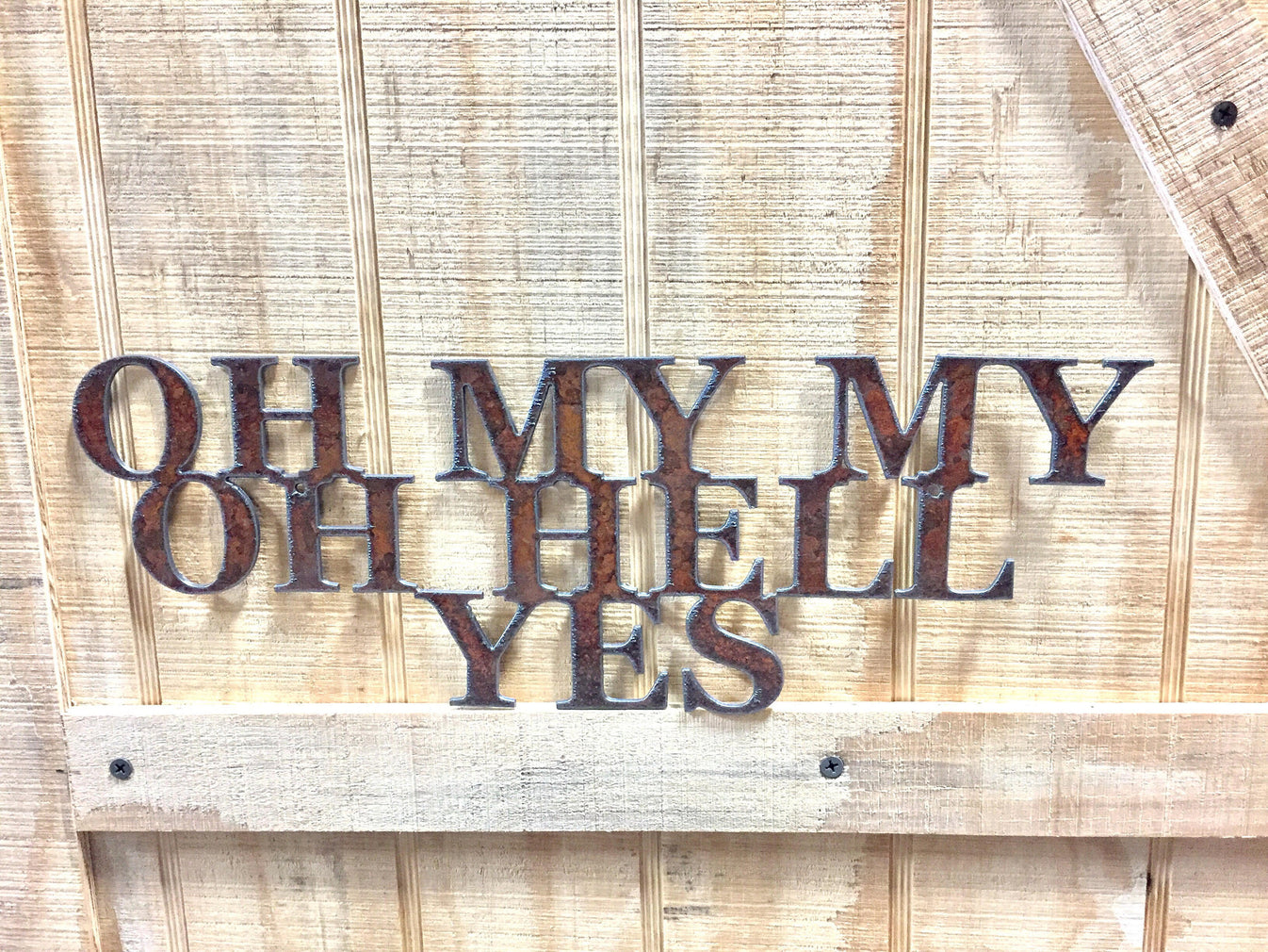 Oh My My Oh Hell Yes metal sign – Twisselman Trading Co